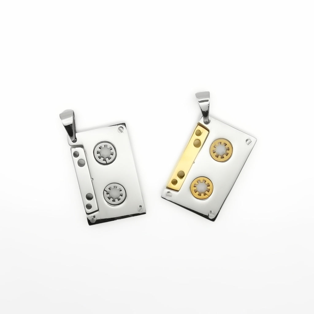 Stainless Steel Cassette Tape Pendant | Glitters