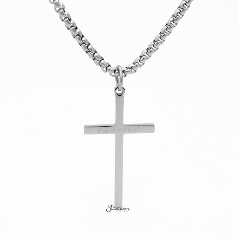 Stainless Steel Immanuel Cross Pendant | Glitters