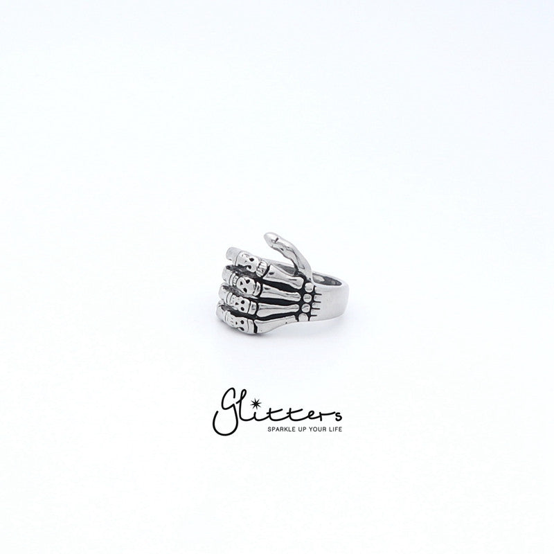 Stainless Steel Skeleton Hand Cast Ring